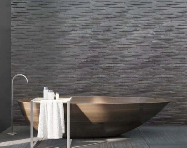 Bathroom | Sutra Black Slate Rhythm Interlock Cladding