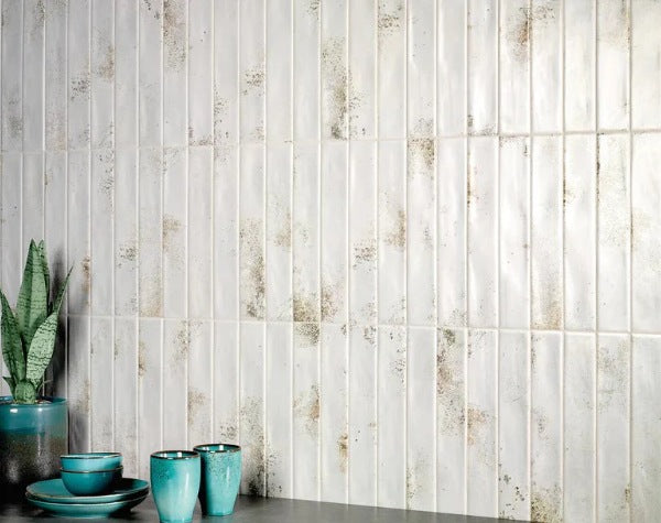 Kitchen | White Ceramic Rustico 12x2 Tile