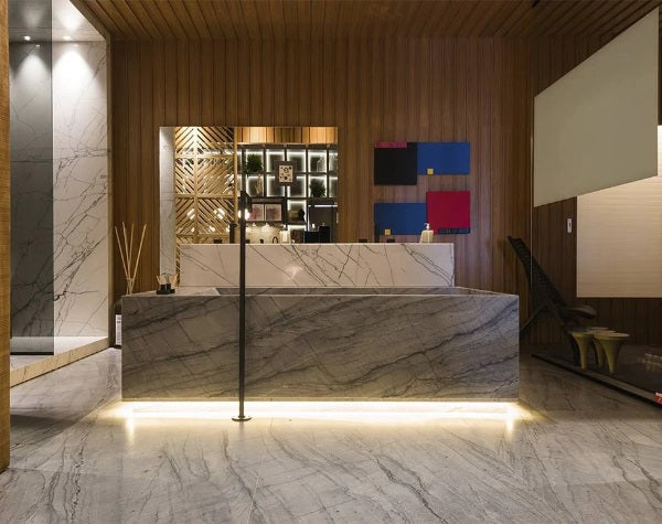 Bathroom Platinus Silver Quartzite Slab