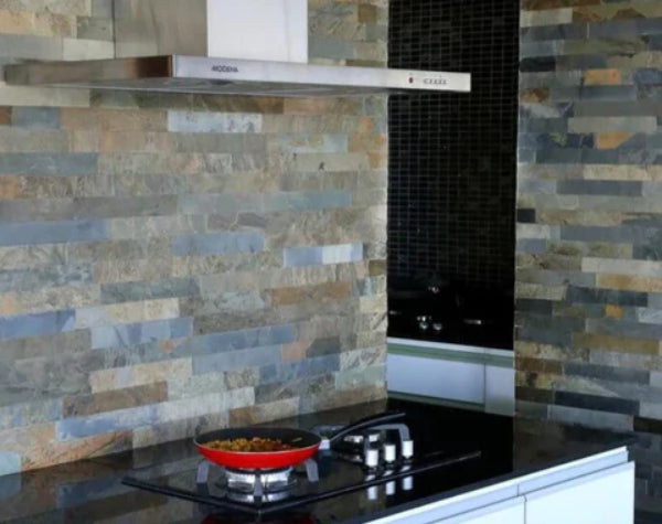 Kitchen | Golden Slate Strip Cladding