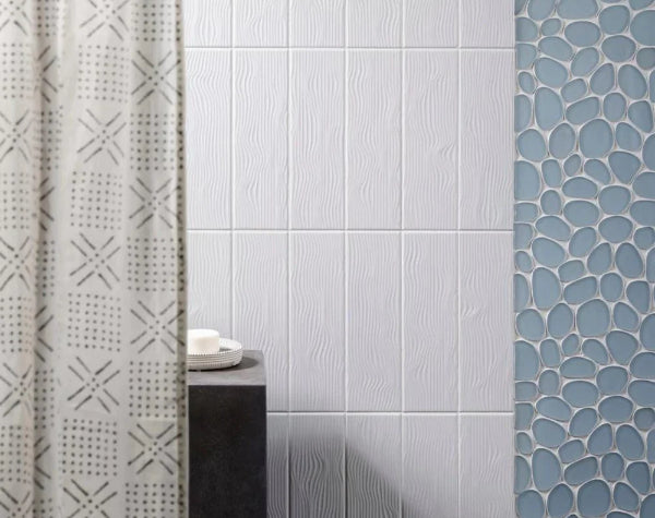 Bathroom | Just White Ceramic Nomad 12x3.5 Ebb and Flow Tile