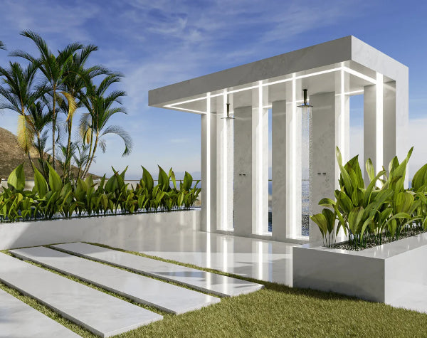 External Bianco Impala Marble Slab