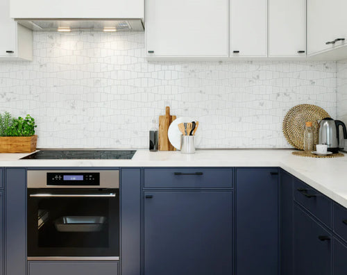 Kitchen | Vapor Glass Ripple Mosaic