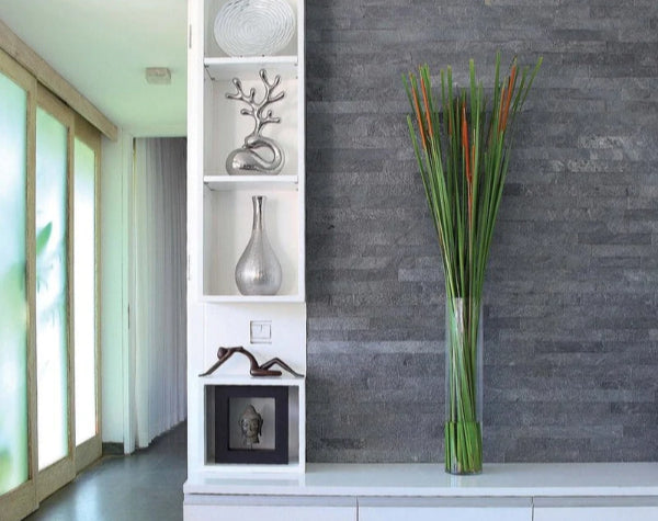 Living Room | Silver Quartzite Strip Cladding