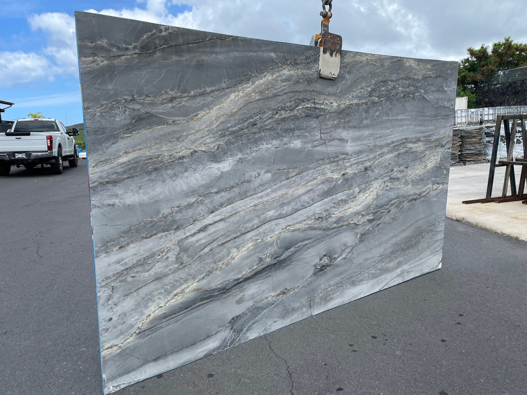 PLATINUS SILVER Quartzite Polished Slab - Hawaii Stone