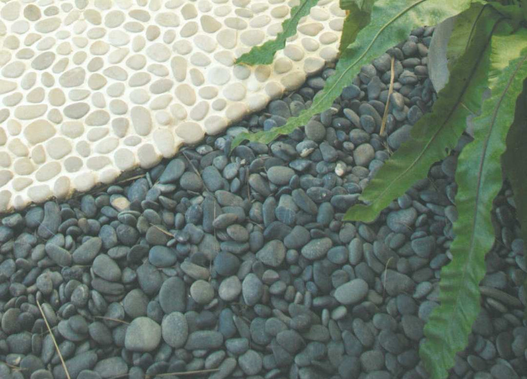MEDAN CHARCOAL Natural Tumbled Garden Pebbles - Hawaii Stone