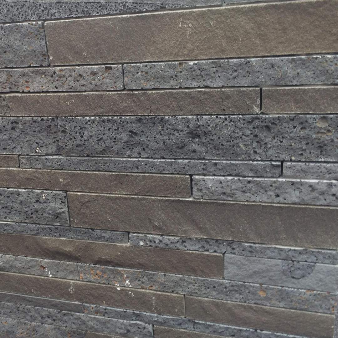 SOLID & PUKA LAVA GREY MIX Split-Face Wall - Hawaii Stone
