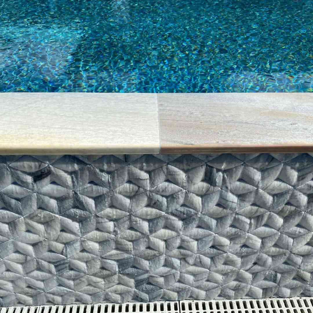 LILLY WHITE Split-Face Pool Coping - Hawaii Stone