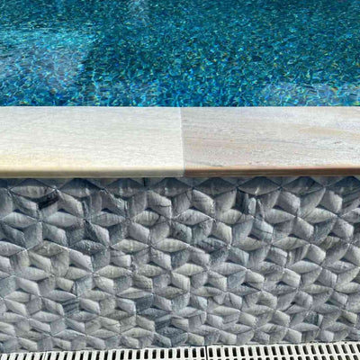 LILLY WHITE Split-Face Pool Coping - Hawaii Stone
