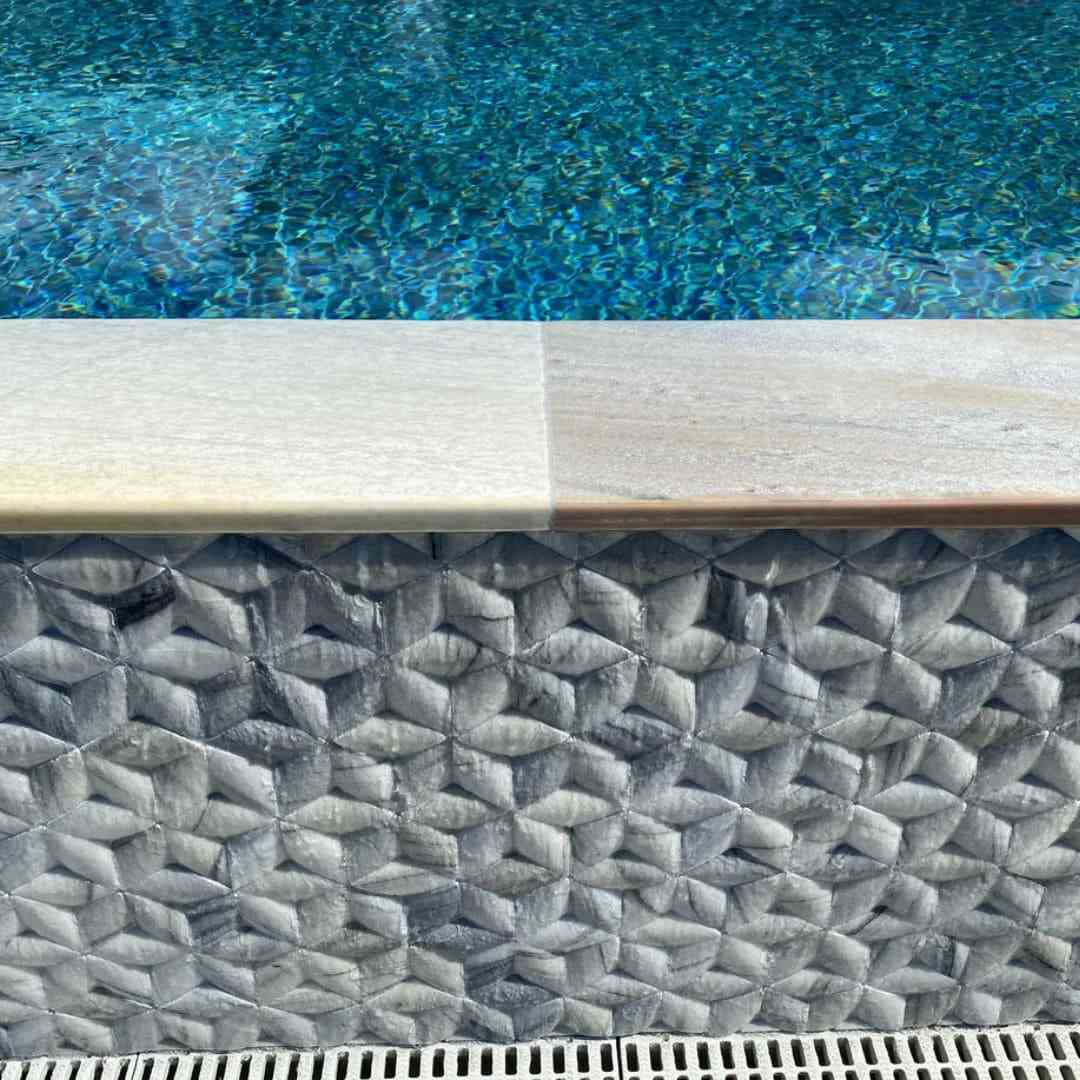 LILLY WHITE Split-Face Pool Coping - Hawaii Stone