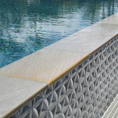 LILLY WHITE Split-Face Pool Coping - Hawaii Stone