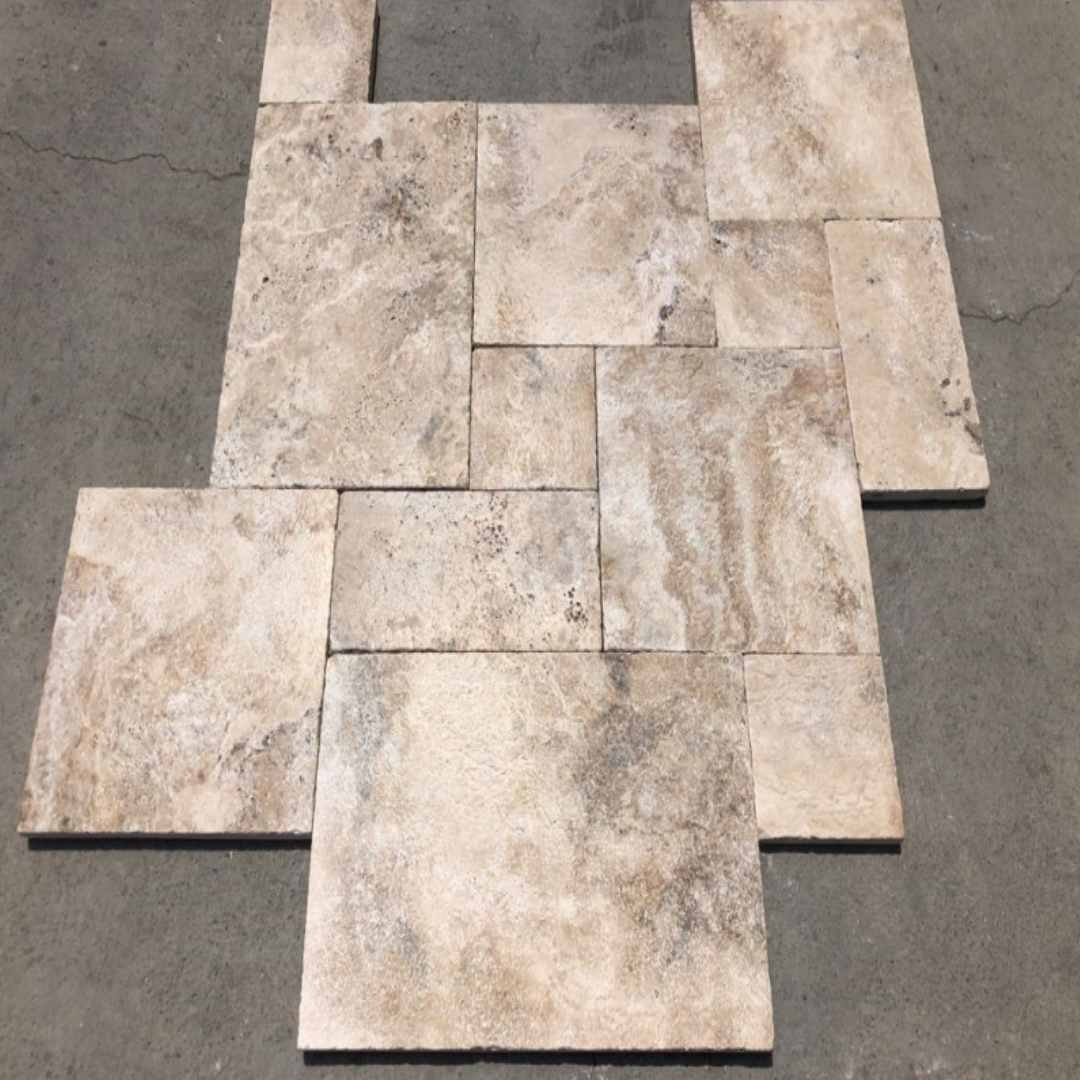 ALBERTINO BEIGE Brushed-Unfilled Tumbled Edge Paver - Hawaii