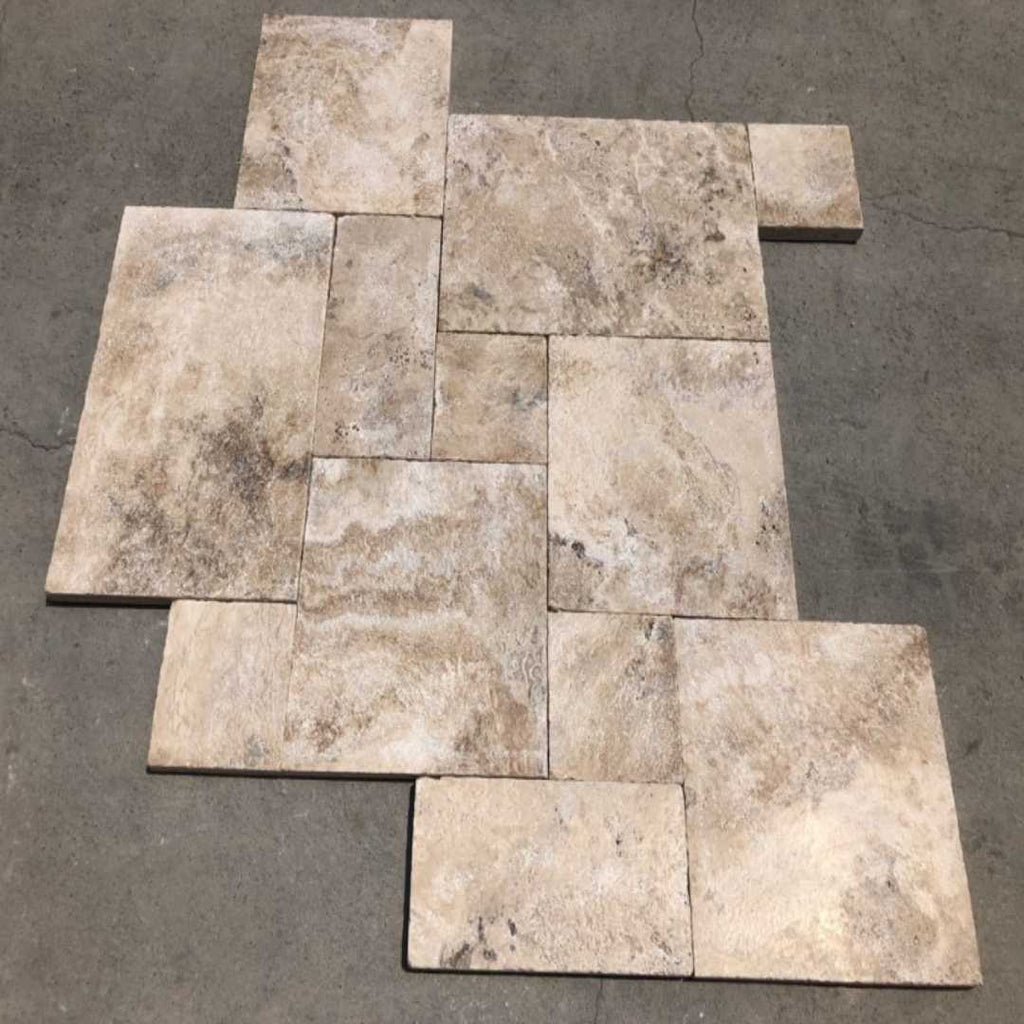 ALBERTINO BEIGE Brushed-Unfilled Tumbled Edge Paver - Hawaii