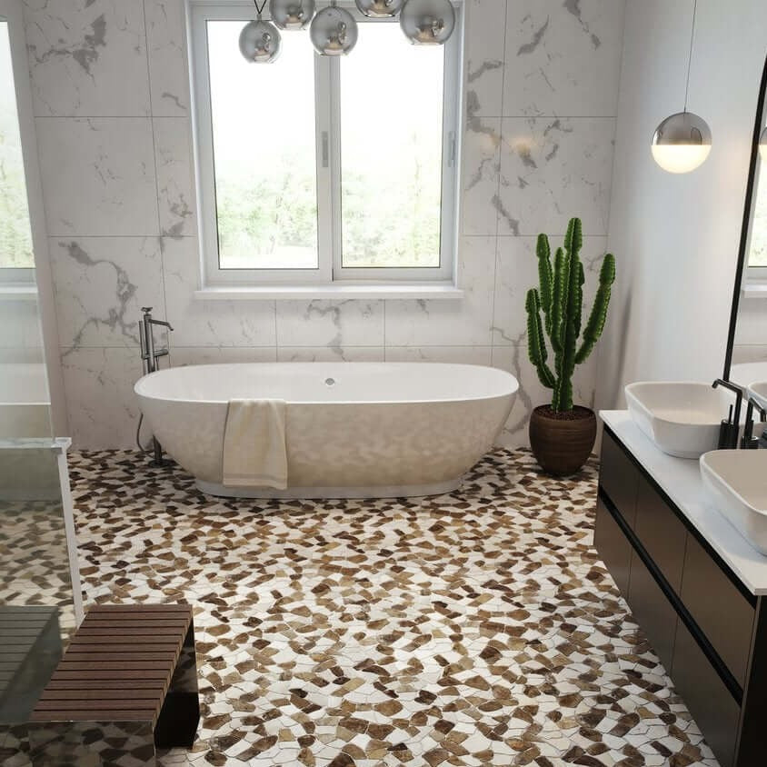 BEIGE & TAN MARBLE MIX, RANDOM TILE - Hawaii Stone